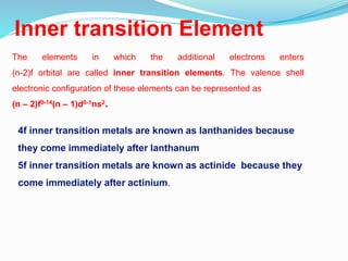 Inner Transition Elements