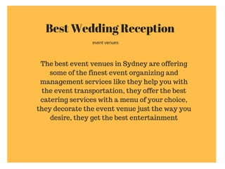 Reception Venues | PPT