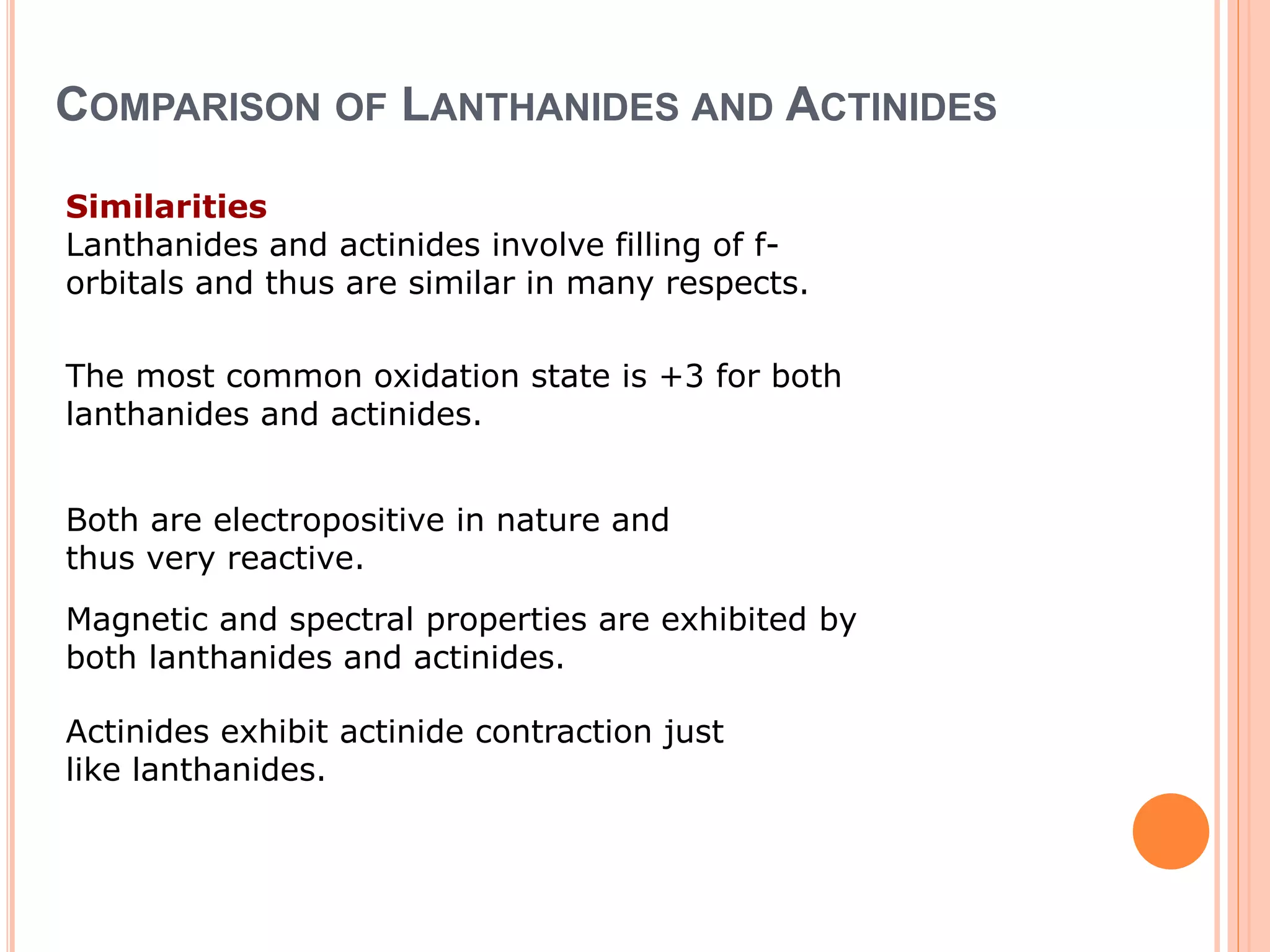 Lanthanide and actinide chemistry | PPT