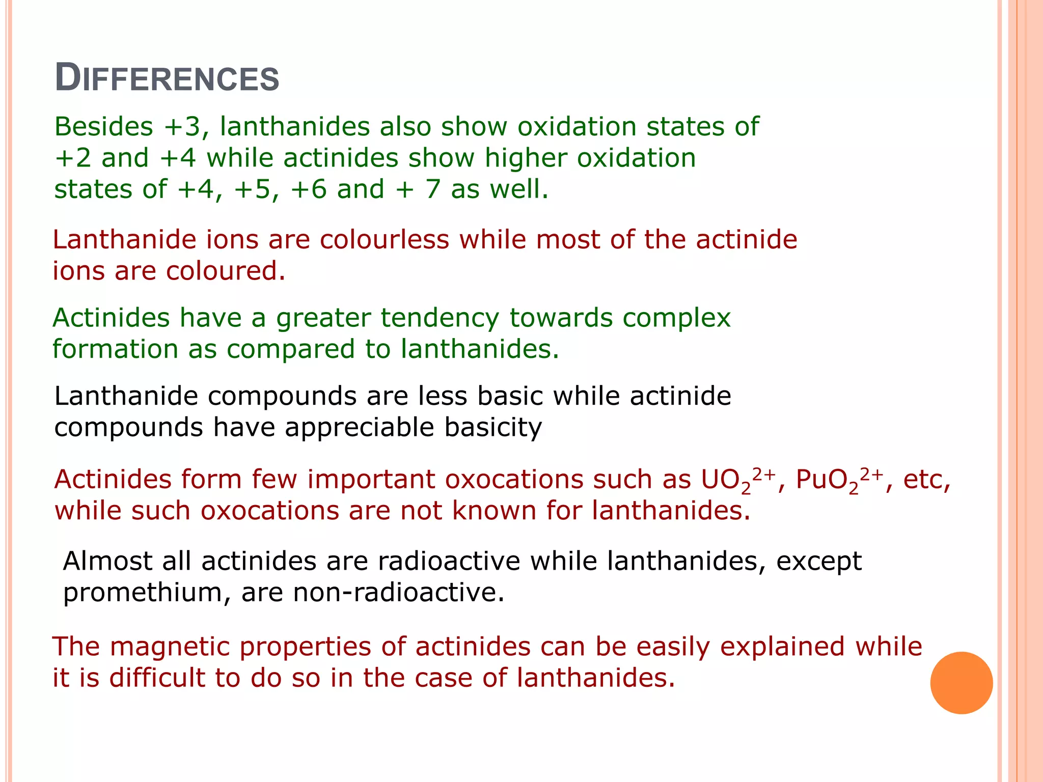 Lanthanide and actinide chemistry | PPT