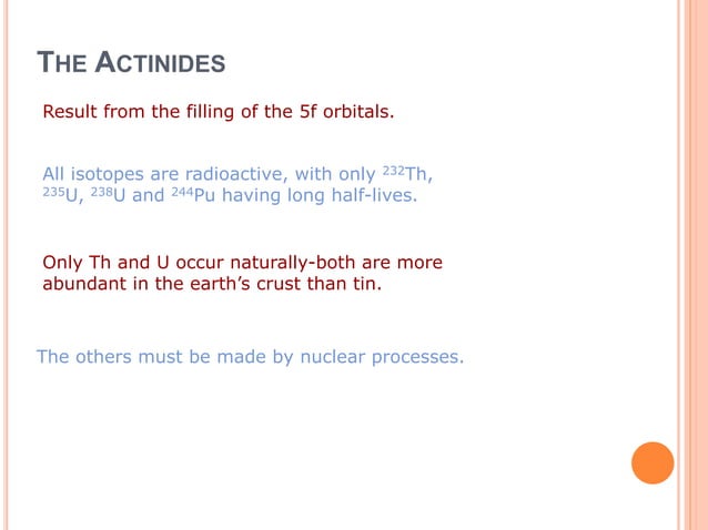 Lanthanide and actinide chemistry | PPT | Chemistry | Science