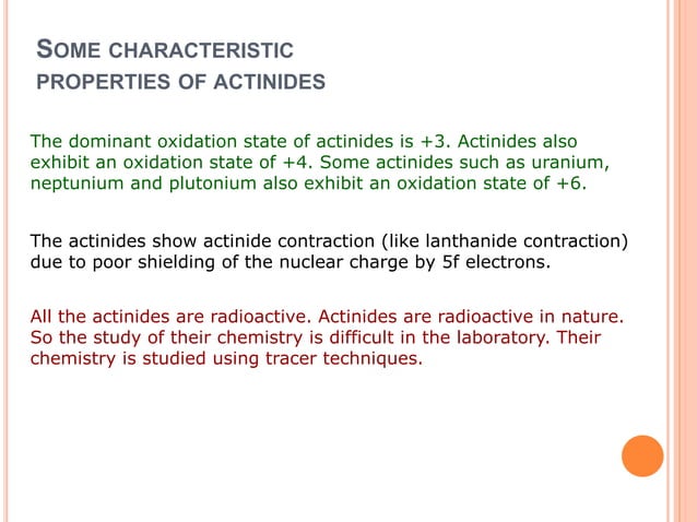 Lanthanide and actinide chemistry | PPT | Chemistry | Science