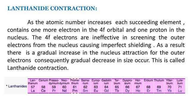 Lanthanide contraction | PPT