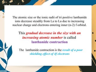 Lanthanide contraction | PPTX
