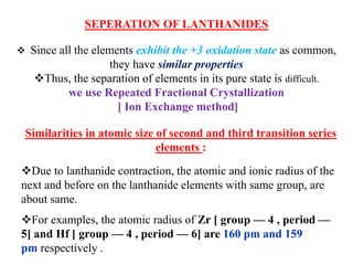 Lanthanide contraction | PPTX