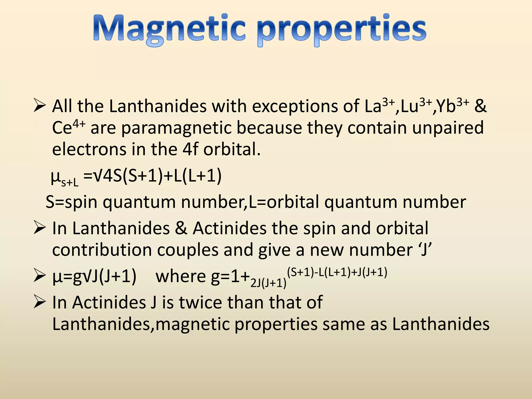 Lanthanides and actinides | PPTX