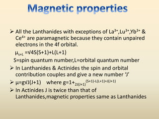 Lanthanides and actinides | PPTX