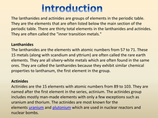 Lanthanide Elements