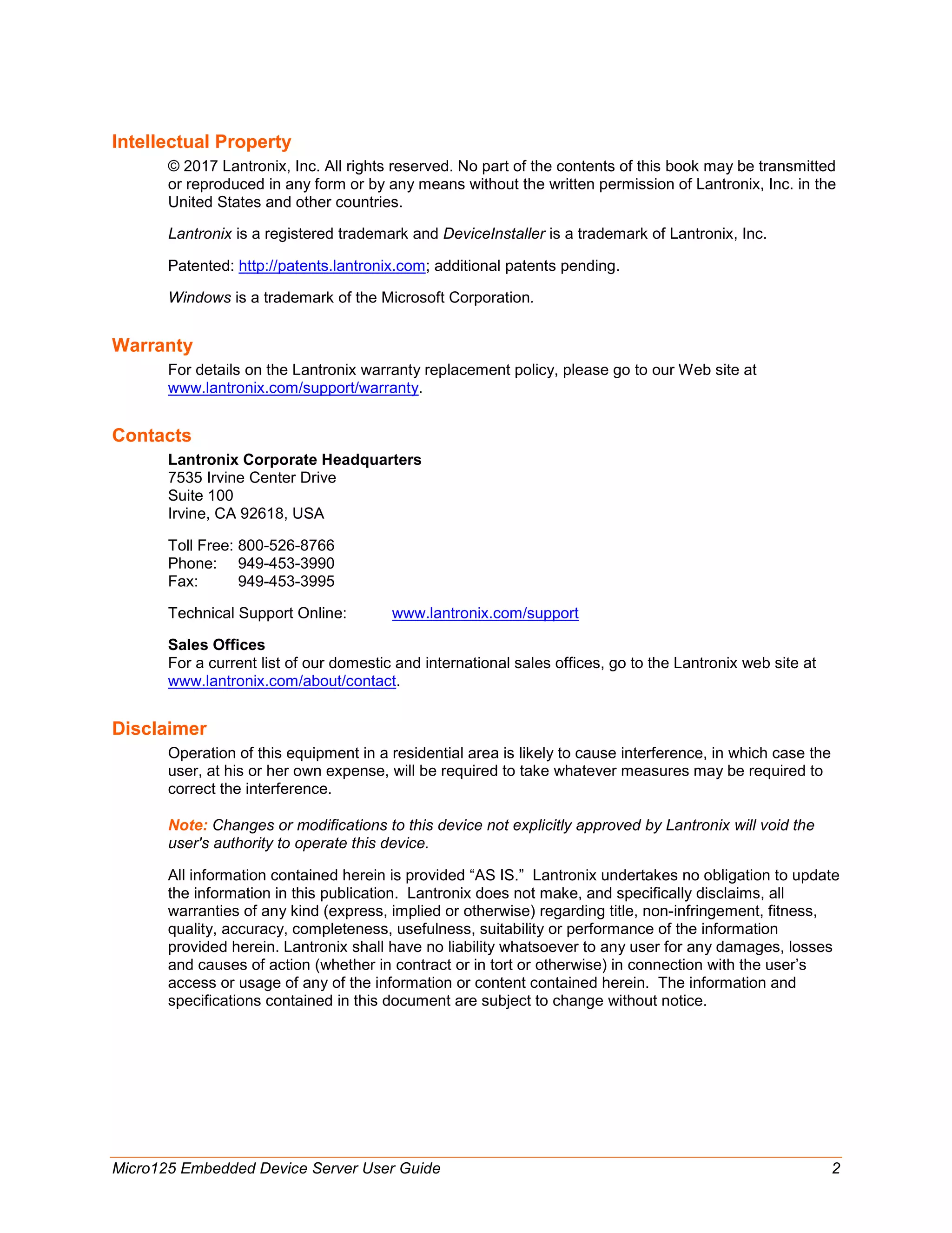 Lantronix Micro125 User Manual micro125.pdf