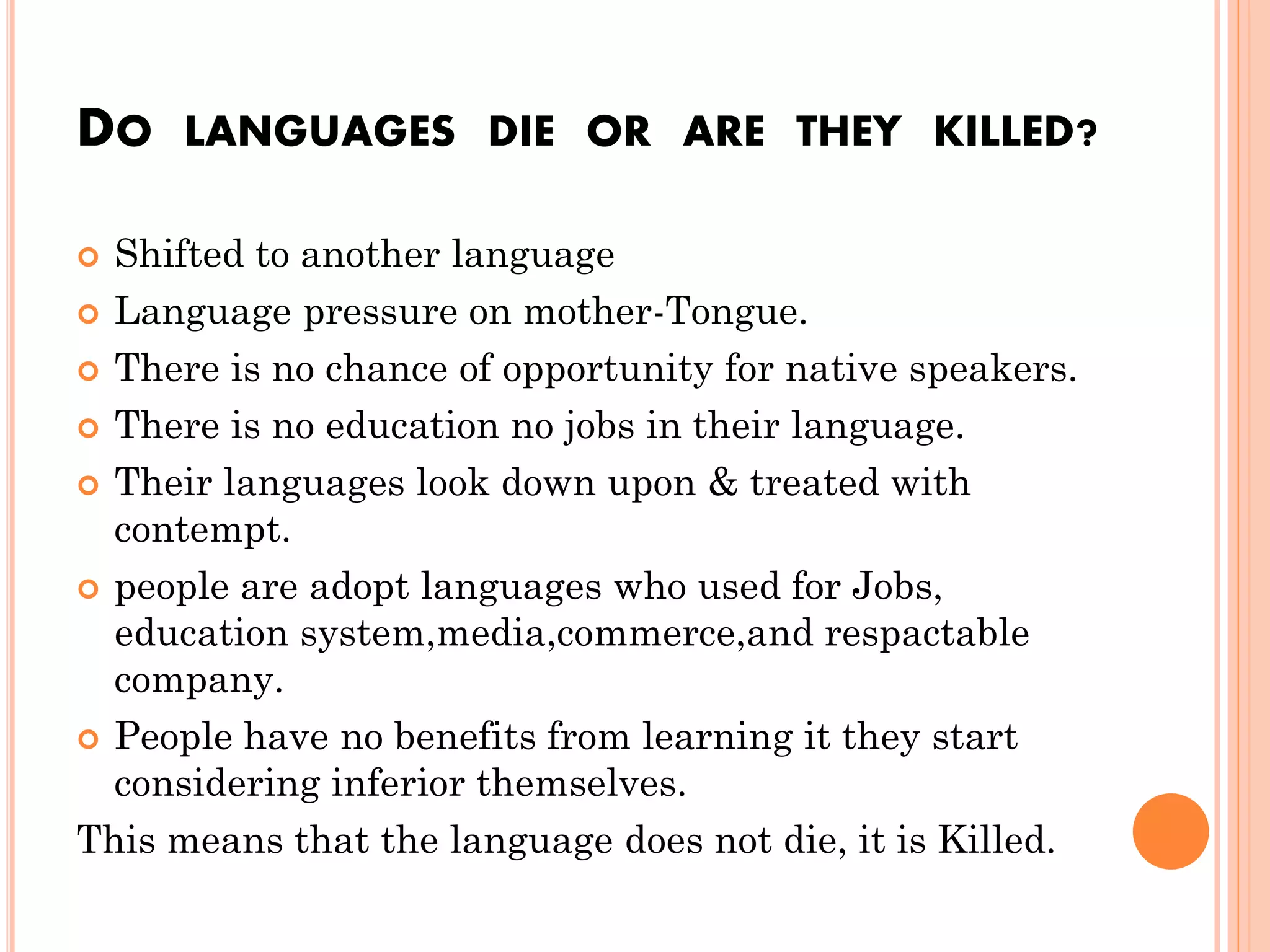 Language death completed presentation | PDF