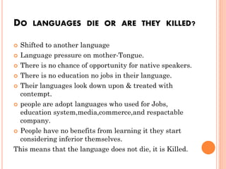 Language death completed presentation | PDF