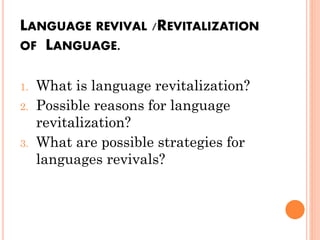 Language death completed presentation | PDF