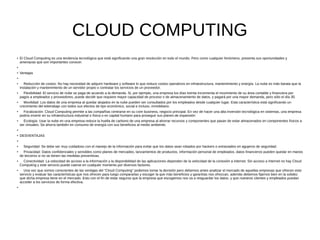 La nube - Juan Bermudez | ODP | Cloud Computing | Internet