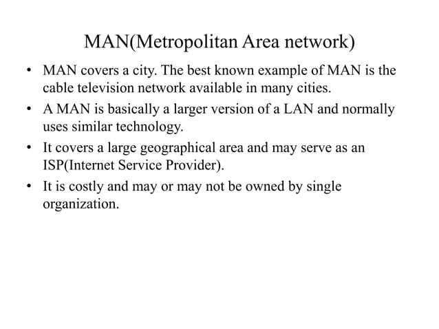 LAN, WAN, MAN | PPTX