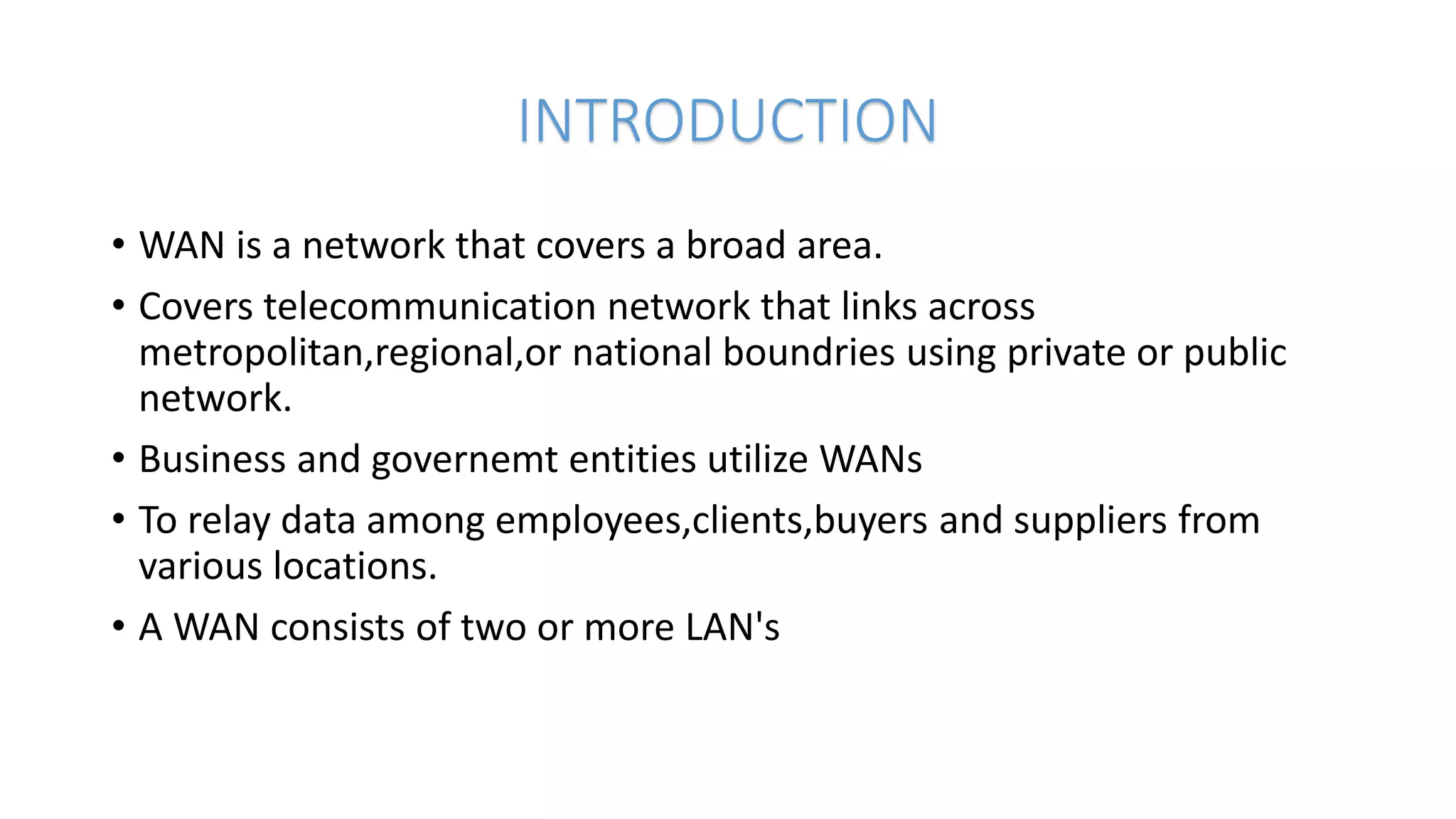 Lan and wan technology | PPTX | Computer Networking | Computing