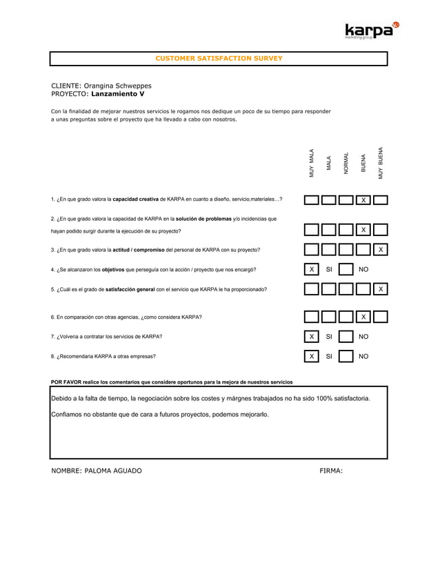 Lanzamiento Vcostumer satisfaction survey | PDF Lanzamiento Vcostumer satisfaction survey | PDF