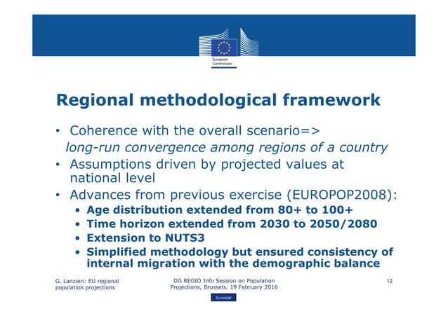 General features of the Eurostat populaiton projections (EUROPOP) | PPT
