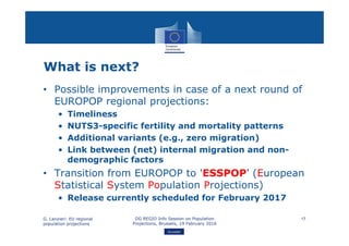 General features of the Eurostat populaiton projections (EUROPOP) | PDF