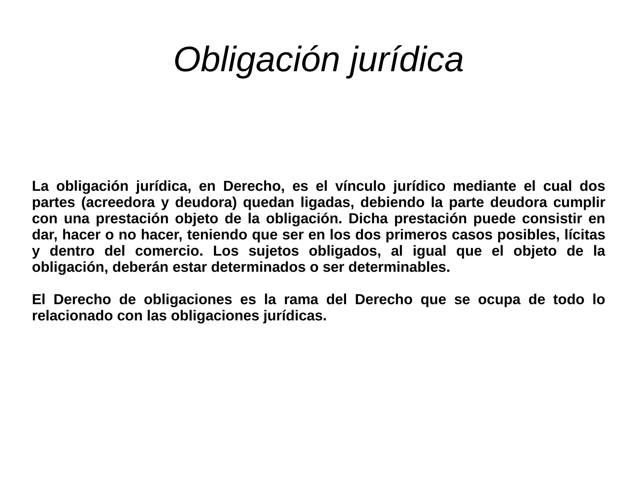 La obligacion juridica | ODP