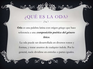 Lenguaje y Comunicación 5° básico "La oda" | PPTX