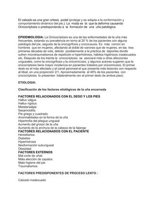 La onicocriptosis | DOCX