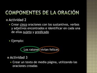 La oración gramatical 1 | PPTX