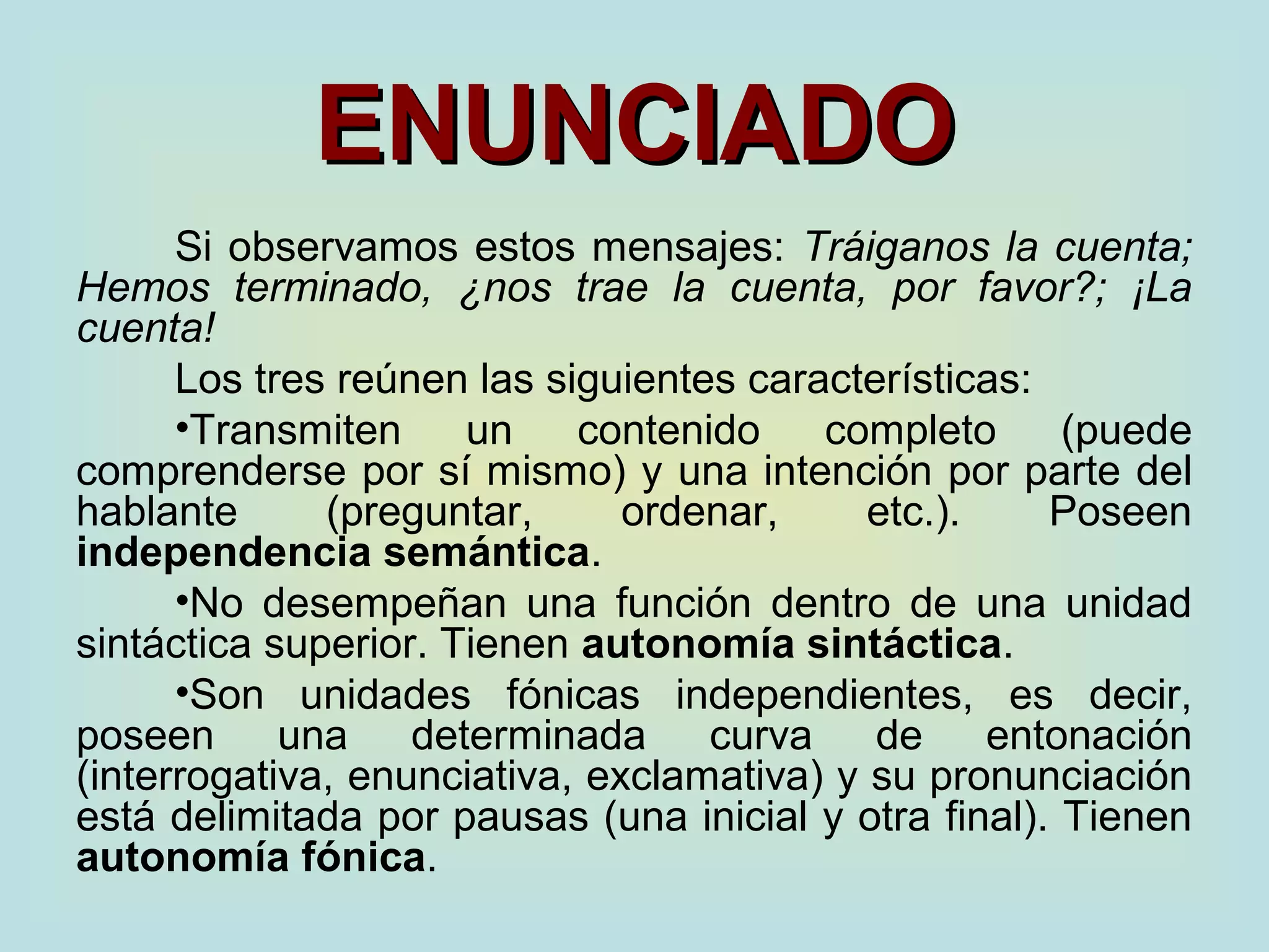 La oración simple | PPT