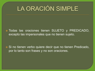 La oración simple | PPTX