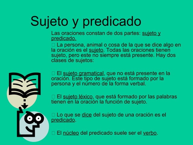 La oración, sujeto y predicado | PPT