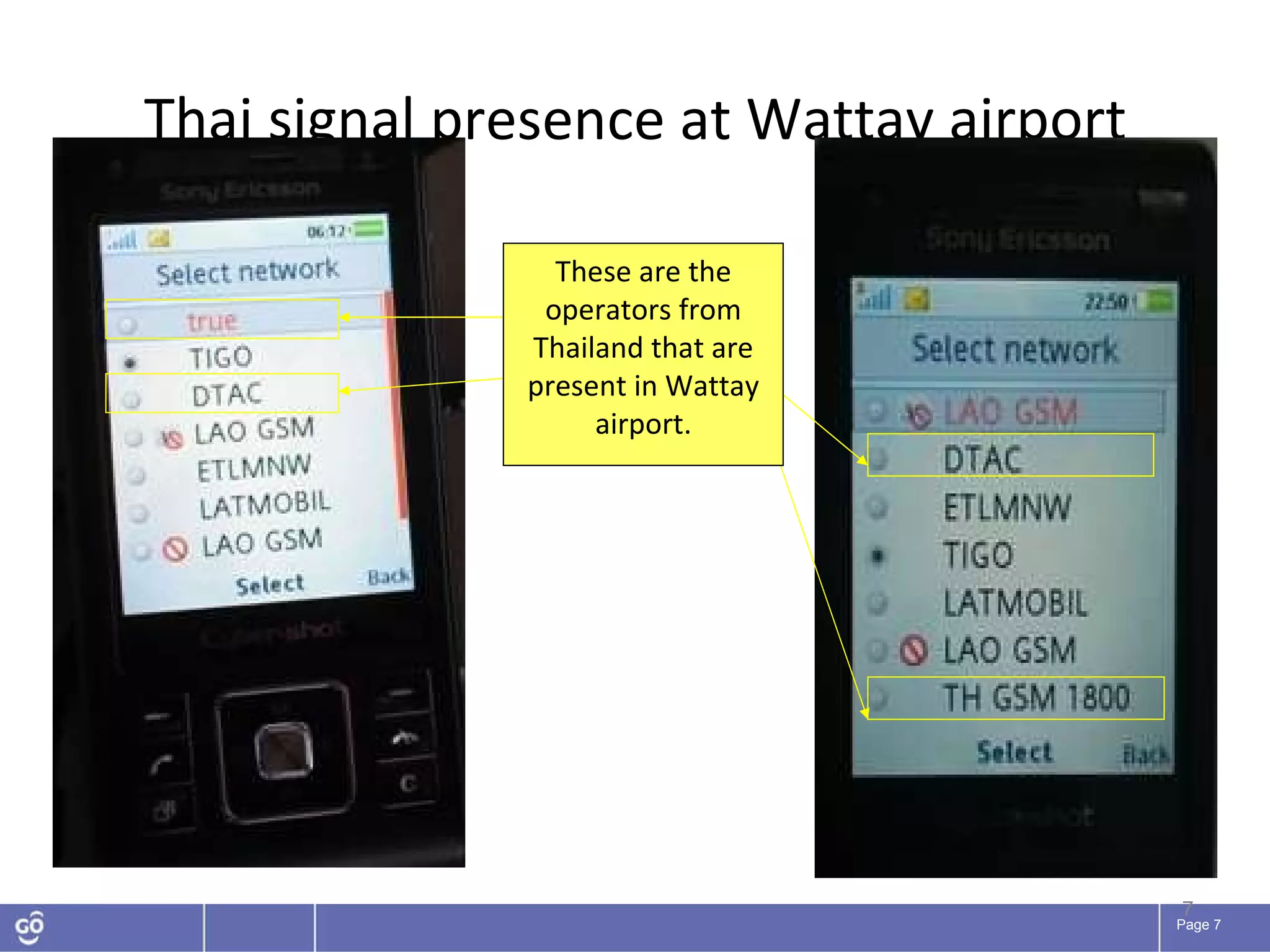 GSM Laos-Thailand GSM Signal Wattay Airport Terminal | PPT
