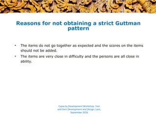 Laos Session 5: Analysing Test Items using Classical Test Theory (CTT ...