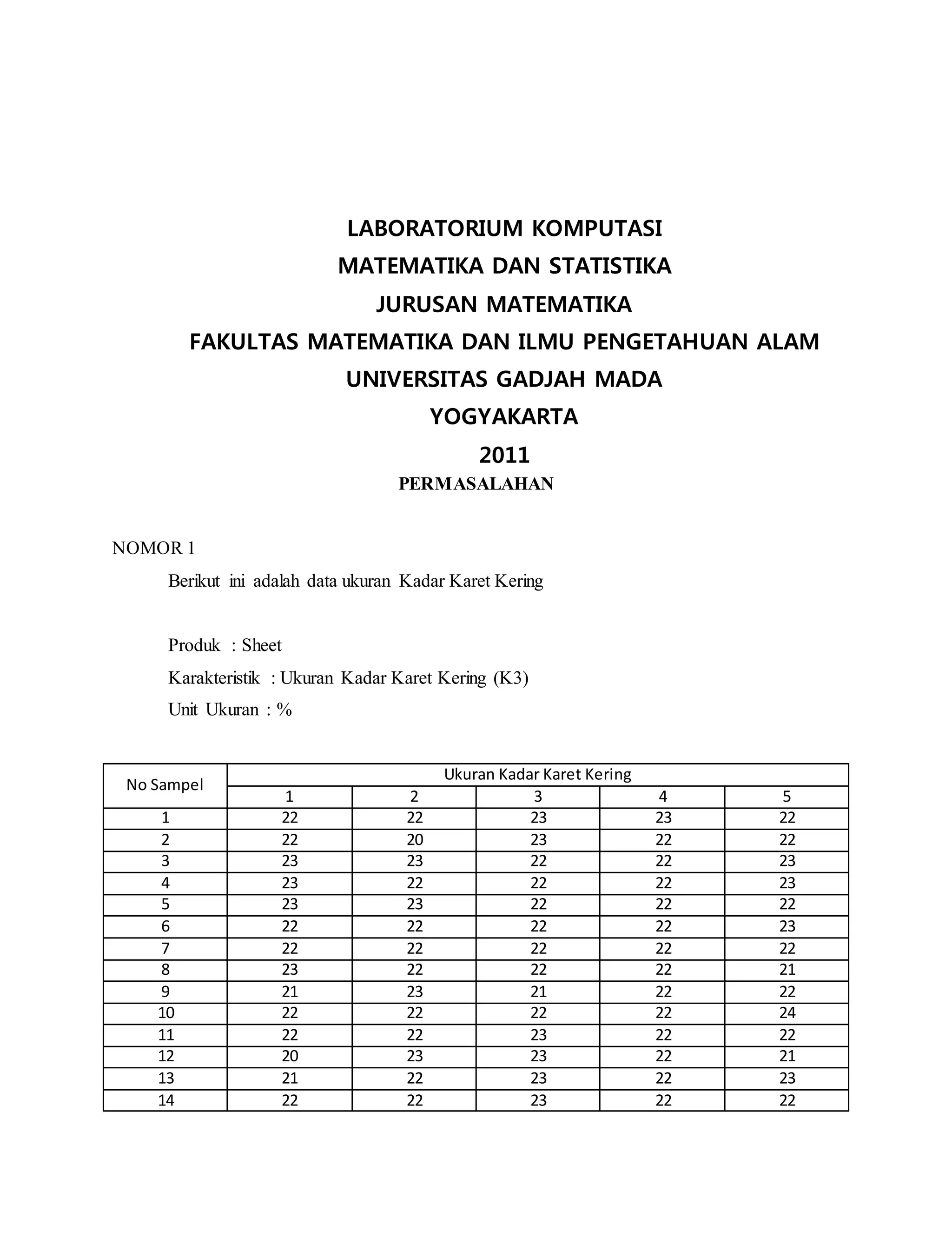 Pengendalian Kualitas Statistik | DOCX