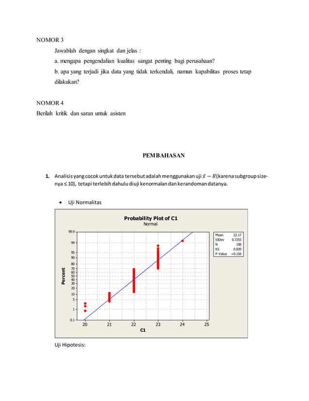 Pengendalian Kualitas Statistik | DOCX