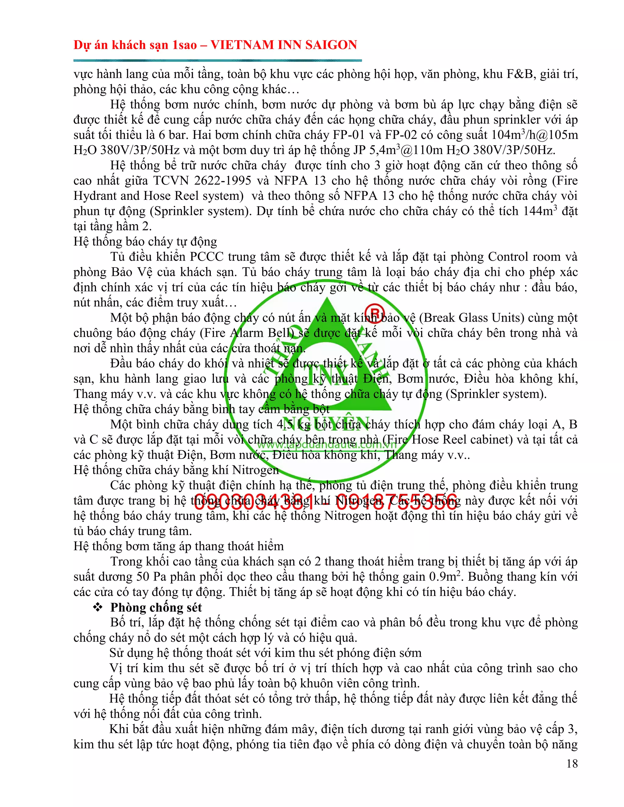 Thuyết minh dự án Khách sạn Việt Nam Inn Sài Gòn - TPHCM 0918755356 | PDF