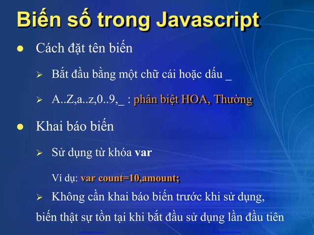 Tài liệu hướng dẫn sử dụng javascript cho lập trình web | PPT