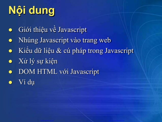 Tài liệu hướng dẫn sử dụng javascript cho lập trình web | PPT