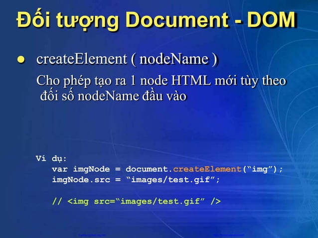 Tài liệu hướng dẫn sử dụng javascript cho lập trình web | PPT