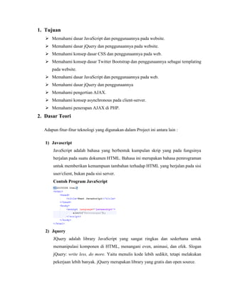 Laporan Project Pemrograman Berbasis Web | PDF