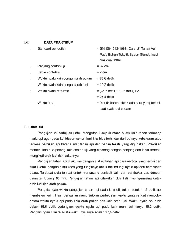 Lap 5. uji tahan api | PDF