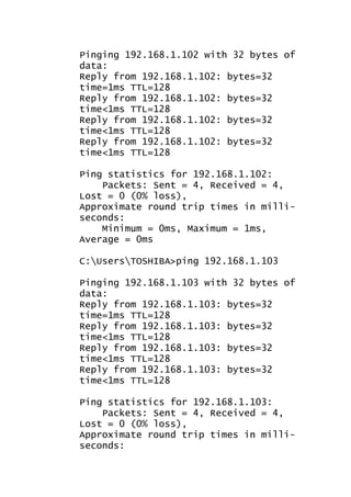 Laporan Praktek Jaringan Komputer "Subnetting" | DOCX