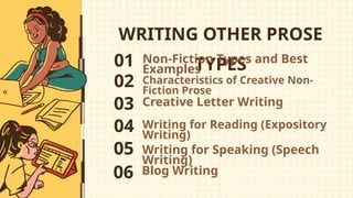 Creative Writing Report Part 2_Writing Other Prose Types | PPTX