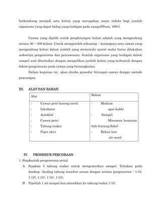 Lapak perhitungan cawan | DOCX