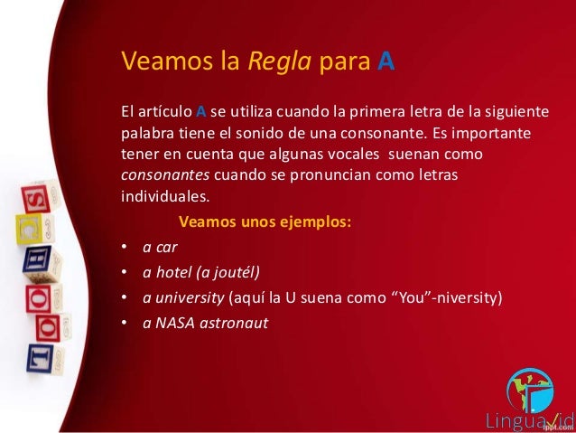 La palabra del día: (a vs an) ¿Conoces la diferencia? La palabra del día: (a vs an) ¿Conoces la diferencia?