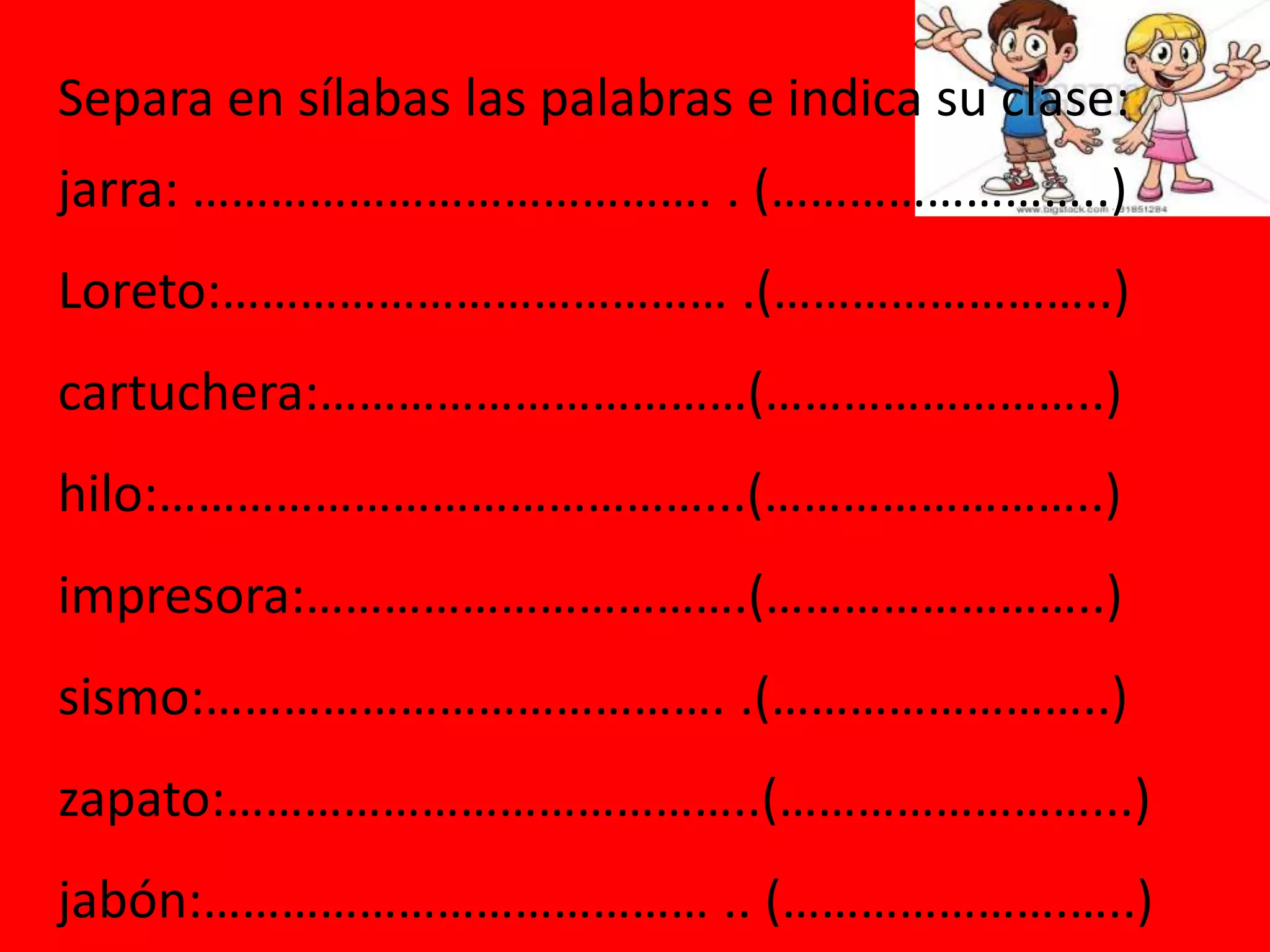 La palabra ´por el numero de silabas | PPT