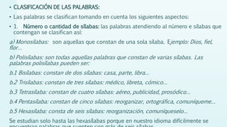 La palabra y sus reglas generales. | PPTX