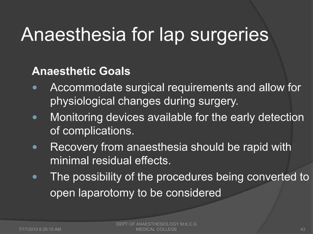 Lap anesthesia | PPT