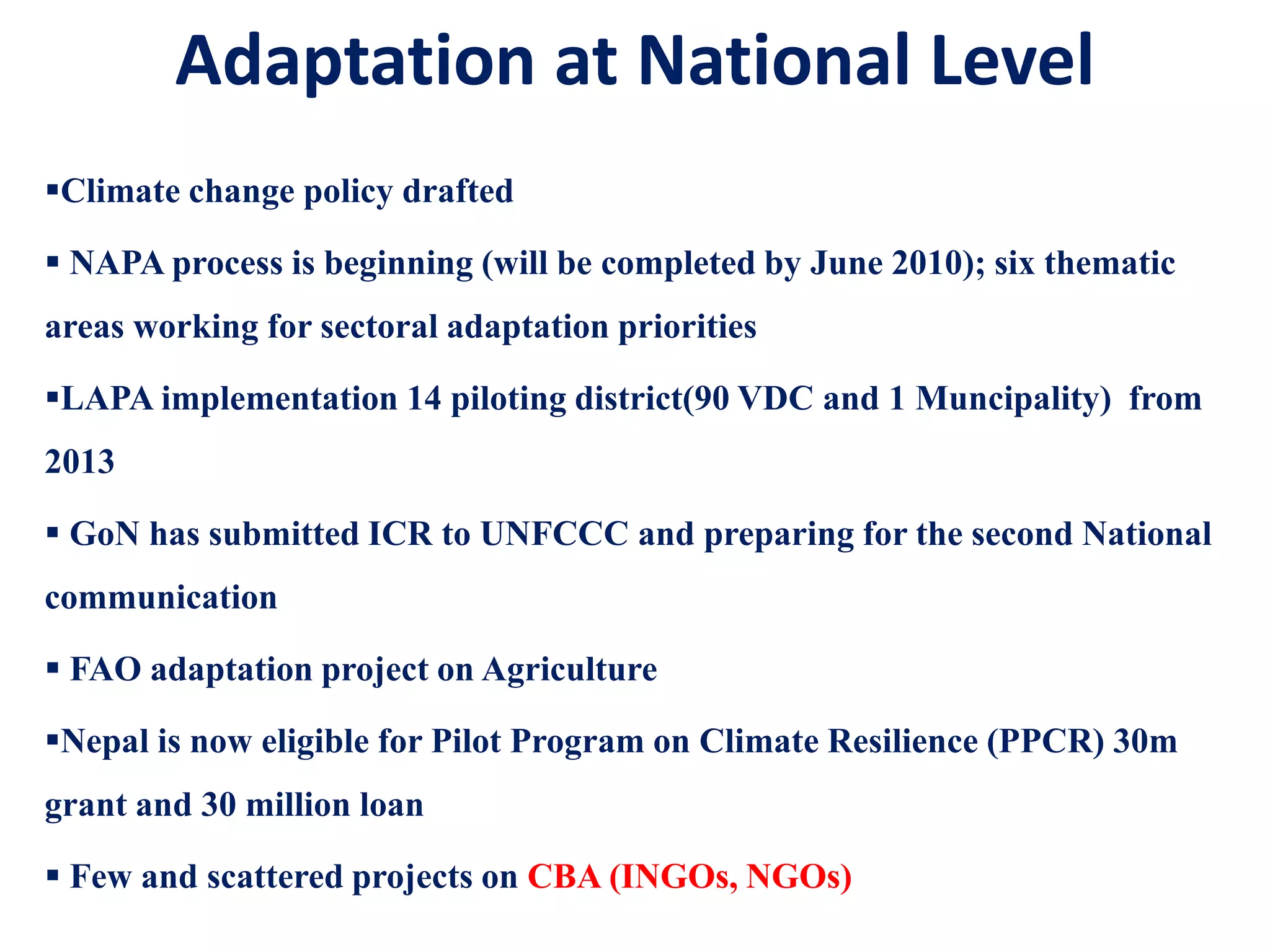 Steps of Local Adaptation Plan of Action (LAPA Process) in Community ...