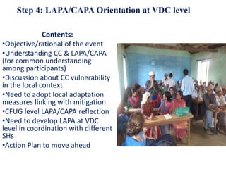Steps of Local Adaptation Plan of Action (LAPA Process) in Community ...
