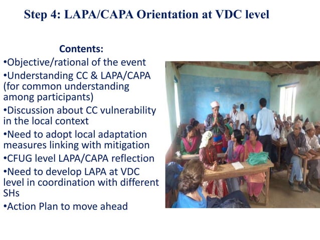 Steps of Local Adaptation Plan of Action (LAPA Process) in Community ...