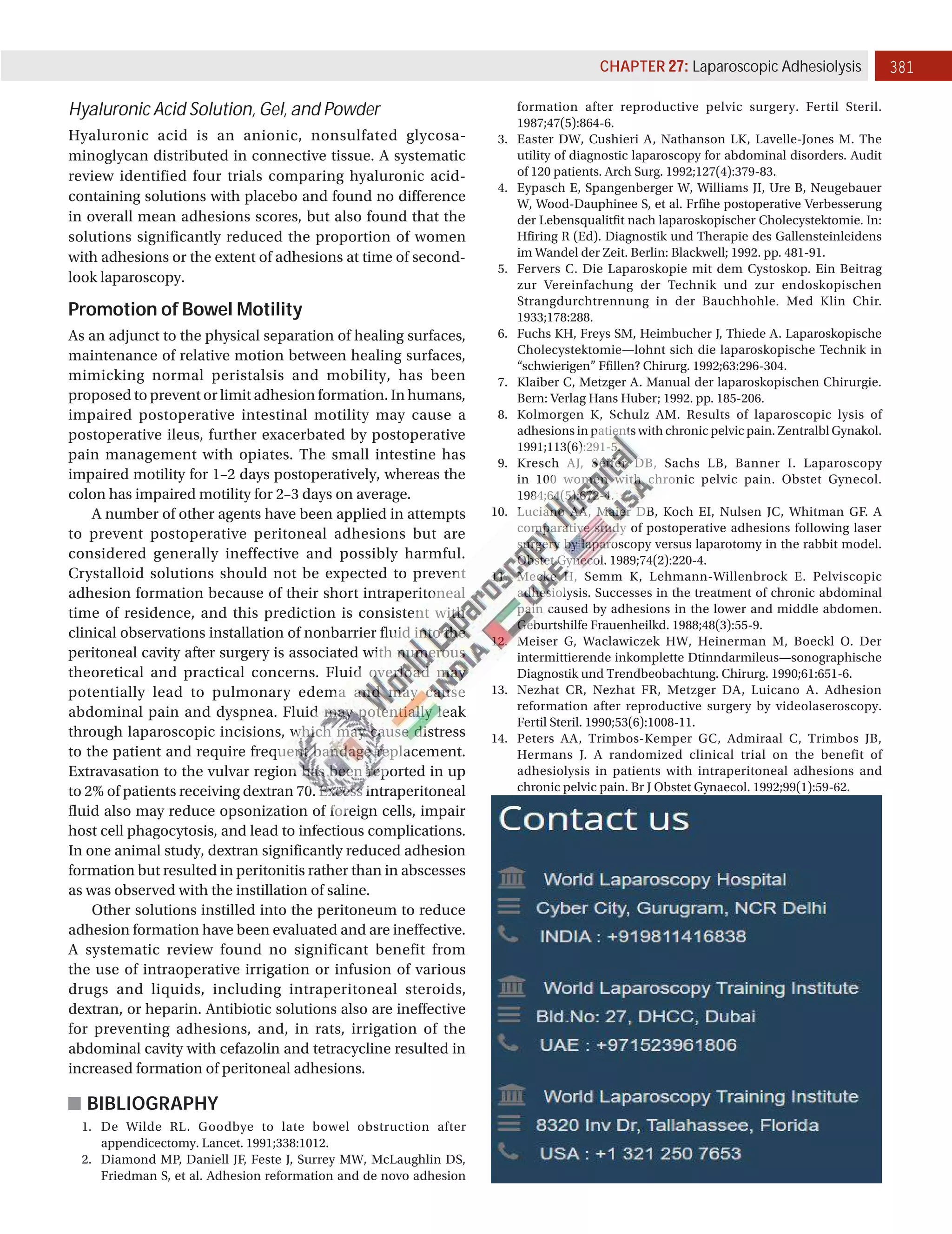 Laparoscopic Adhesiolysis | PDF